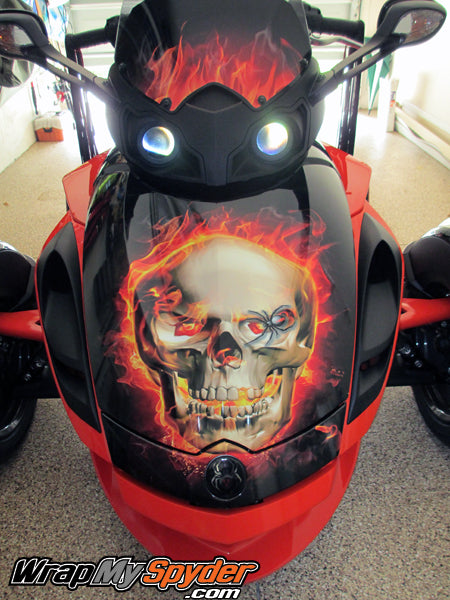 Flaming Skull Spyder Frunk Wrap For Your Spyder Motorcycle. – WrapMySpyder